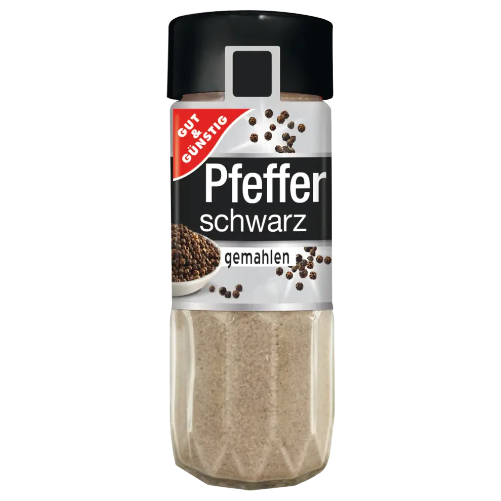 G+G - Black Pepper ground - 50 g glass / Schwarzer Pfeffer gemahlen ...