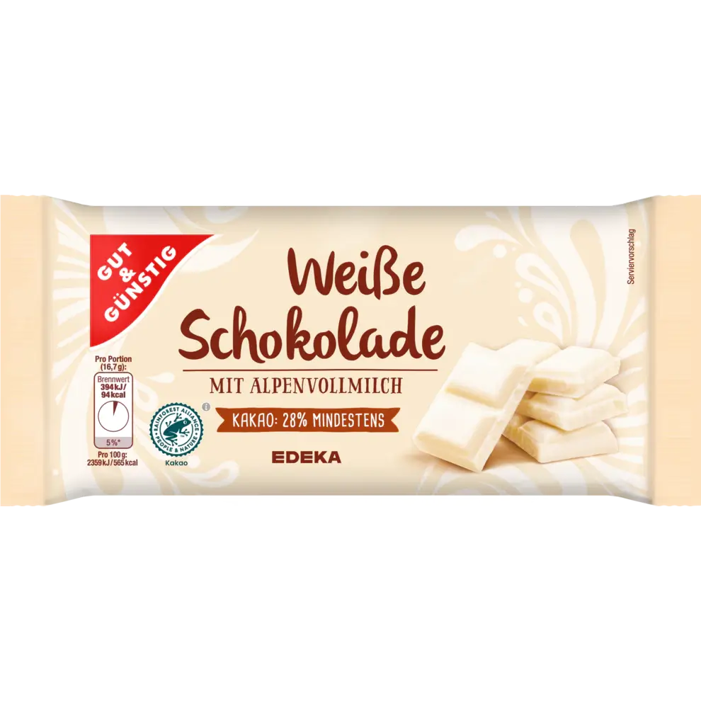 G+G - White Chocolate - 100 g bar / Weisse Schokolade – Lucullus Shop